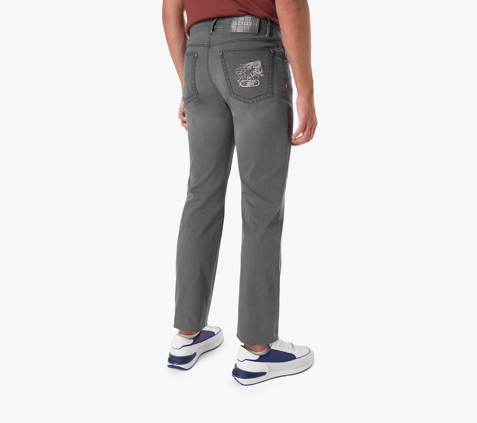 Zilli Regular Fit Jeans with Alligator Skin Patch