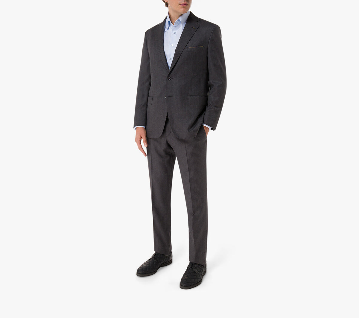 Zilli Two-Button Jacket Suit in Dark Grey
