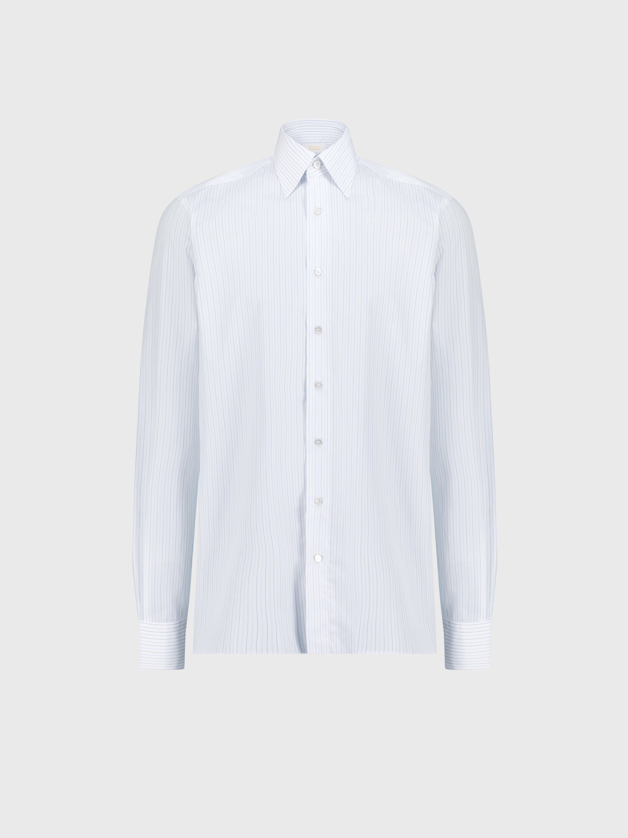 Shirt with Subtle Stripe Pattern Light Blue