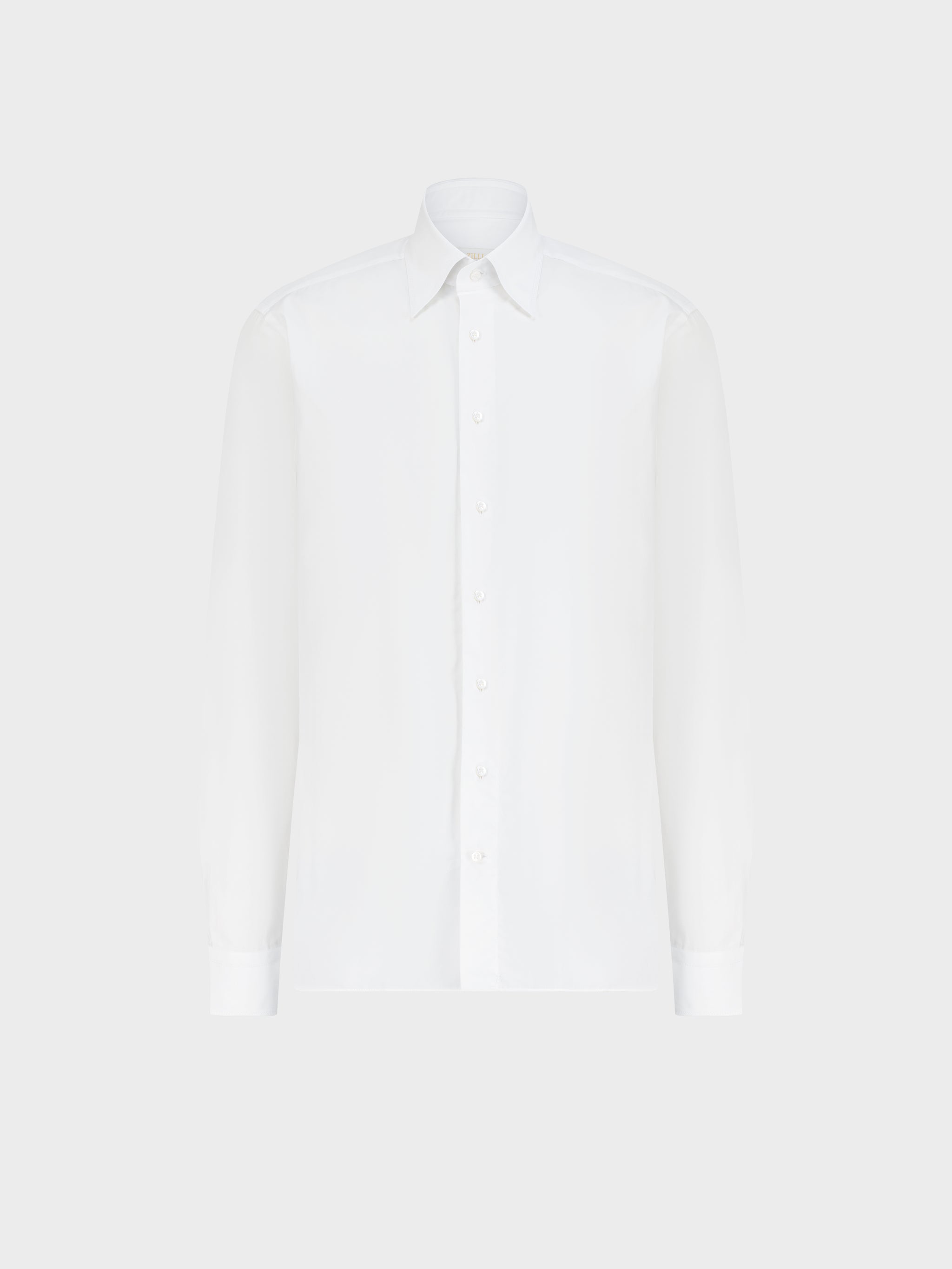 Triple-Stitched Hidden Button Collar Sea Island Cotton Shirt - White