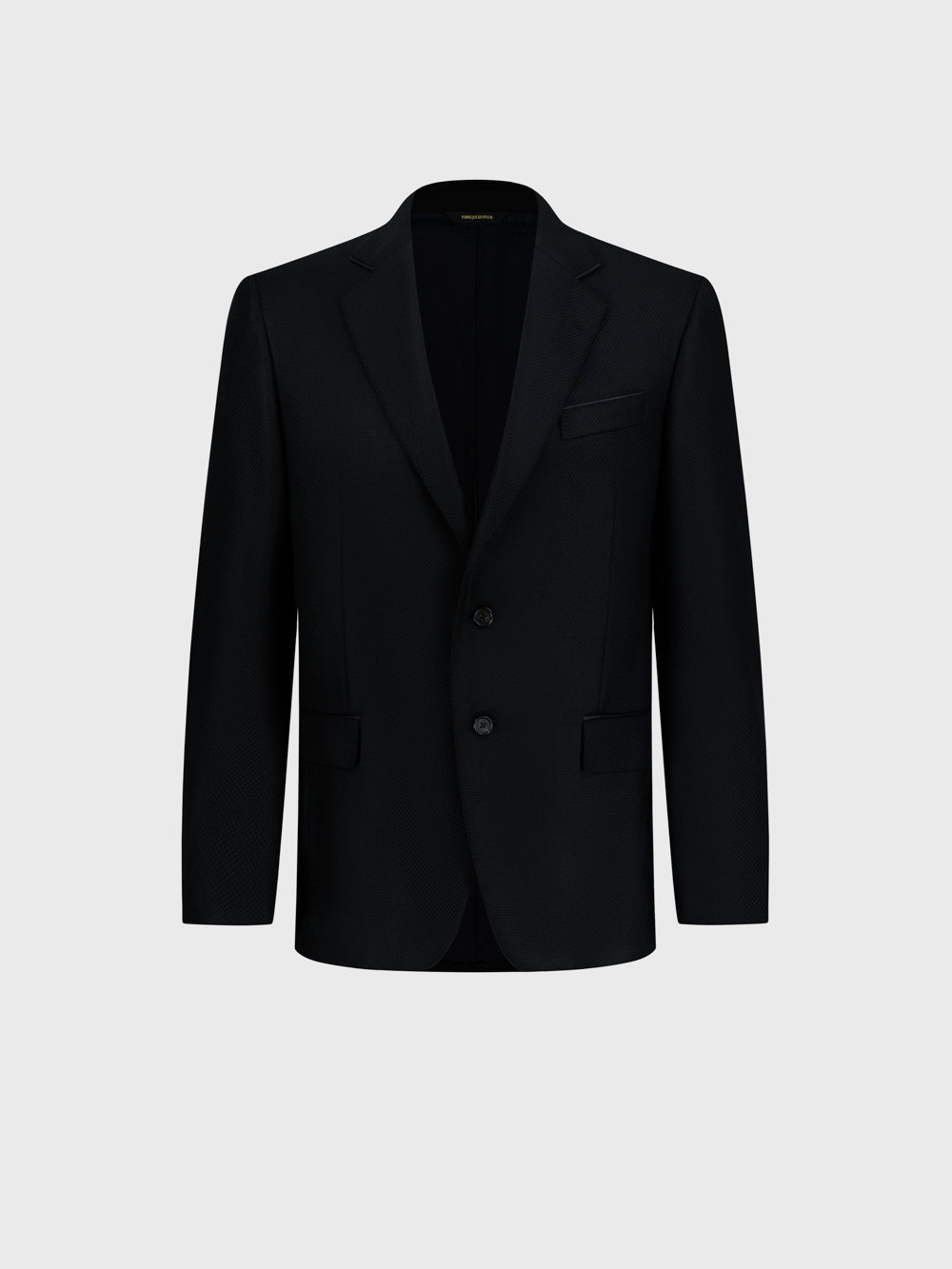 Leather-Piped Blazer - Dark Navy